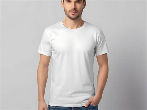 White Tee Shirt Design Mockup Opened White Tshirt For Design Premium