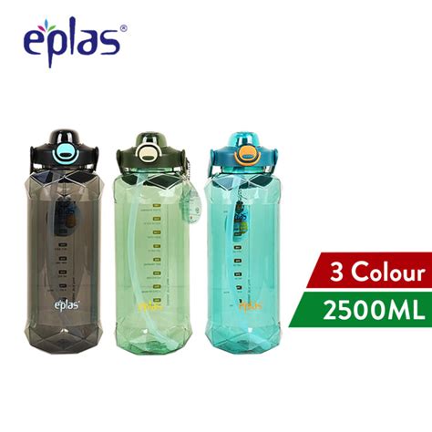 Eplas 2000ml 2500ml Crystal Diamond Water Bottle Gym Sport Botol Air With Straw And Handle Lazada