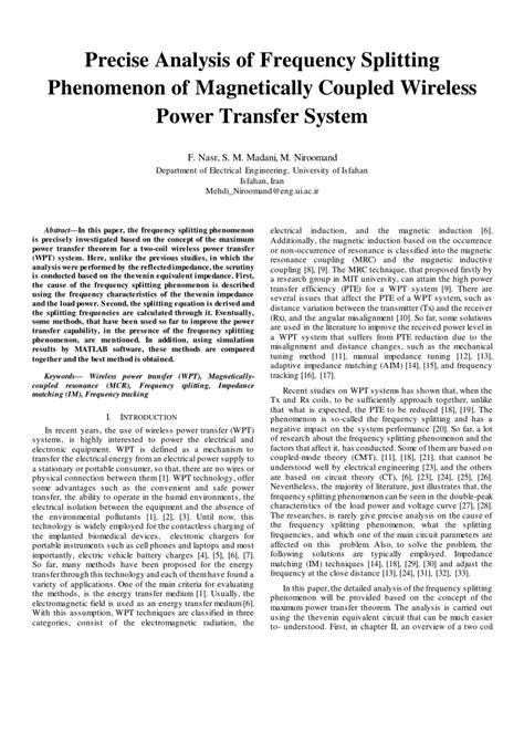 Pdf Precise Analysis Of Frequency Splitting Phenomenon Of