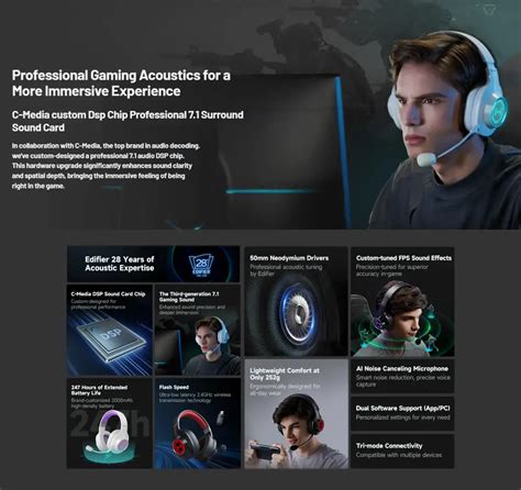 Edifier G2s Wireless Headset 71 Gaming Headphone