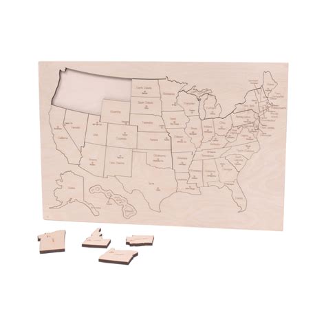 Usa States Map Wooden Floor Puzzle With Frame 20 Wide Amish Made