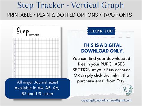 Steps Tracker Printable Steps Tracker Digital Steps Tracker