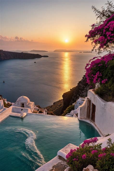 Santorini Sunset Art Santorini Golden Hour A Breathtaking Sunset