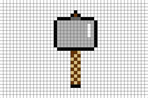 Minecraft Pixel Art Thor Grid