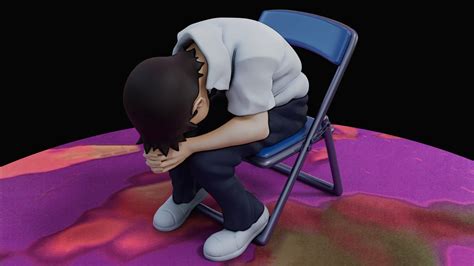 Artstation Shinji Ikari Chair Scene Figure Fanart