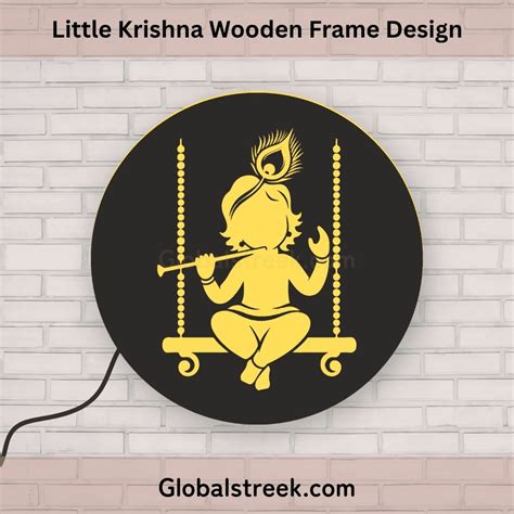 Little Krishna Dxf File For Cnc Laser Cutting Wooden Frame Design