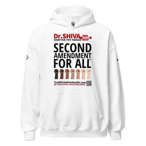 Unisex Hoodie White Second Amendment For All™ Vashiva