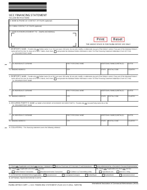 Fillable Downloadable Ucc Form Utah Printable Forms Free Online