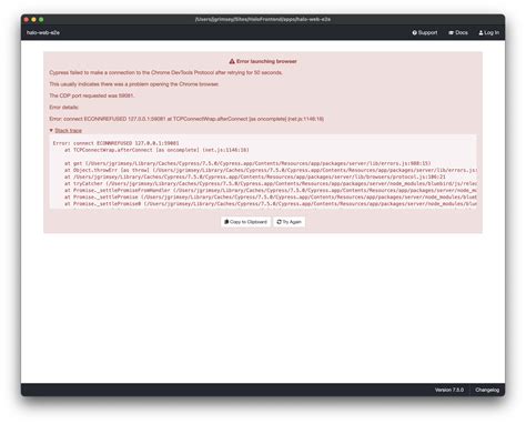 error launching browser cypress failed to make a connection to the