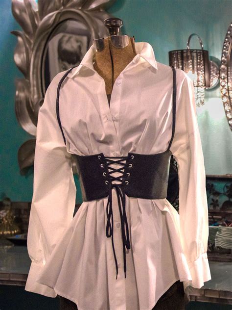 Leather Front Laced Corset Belt With Straps Orchard Corset