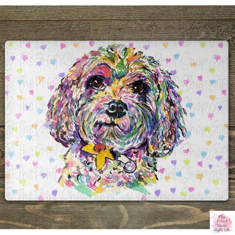 Cavapoo Chopping Board Cavapoo Ts Watercolour Cavapoo Watercolour