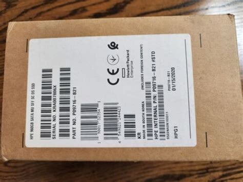 New P09716 B21 P09909 001 Hpe 960gb Sata 6g 25 Mu Ssd Gen10 Solid