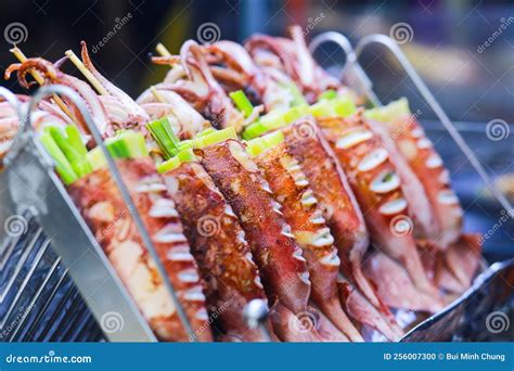 Vietnamese Grilled Squid In Ho Thi Ky Street Food Ho Chi Minh City