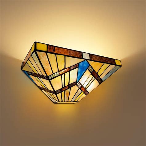 Beauty Depot Tiffany Style Stained Glass Wall Sconces 12 Inch Cream