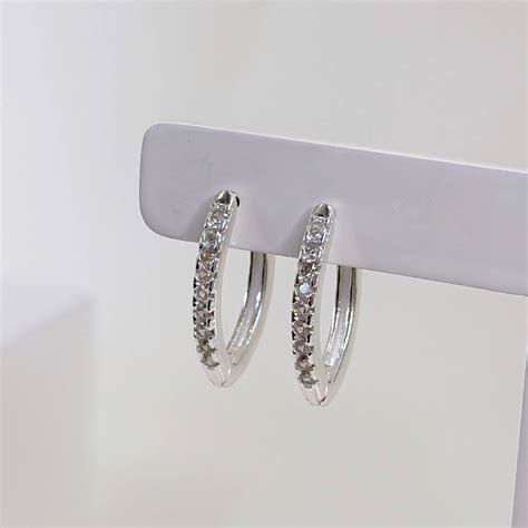 Brinco De Argola Em Prata 925 Argolinhas Zirconia E Mais Danzi Joias
