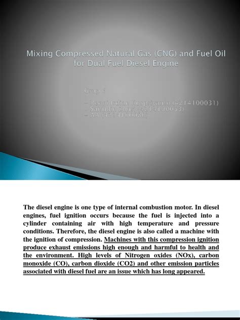 Mixing Compressed Natural Gas Cng And Dual Fuel Diesel Engine Pdf Combustion Internal