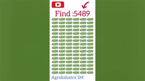 Find The Number 5489 Find Braintest Ig Brainteaser Shorts Finden