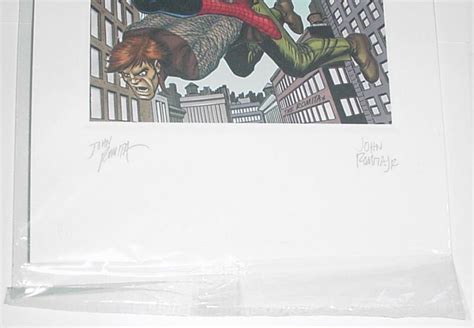Amazing Spider Man Lithograph W Art By John Romita Sr And Jr Signed By