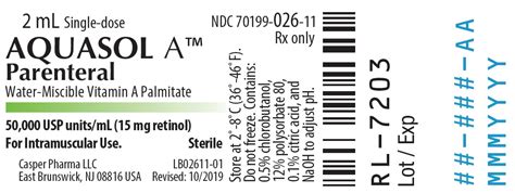 Dailymed Aquasol A Vitamin A Palmitate Injection Solution