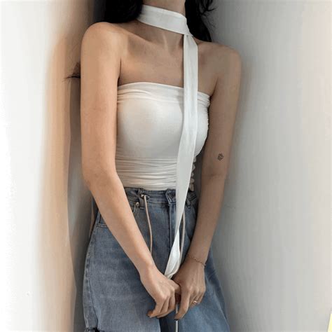 셔링 크롭 탱크탑 머플러 세트 2 Co 에이블리