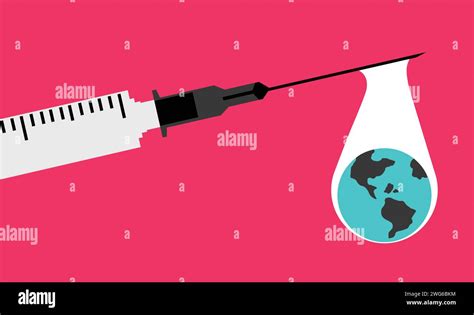 Vaccinating Global Population Pandemic With Infectious Disease Illustration Stock Vector Image