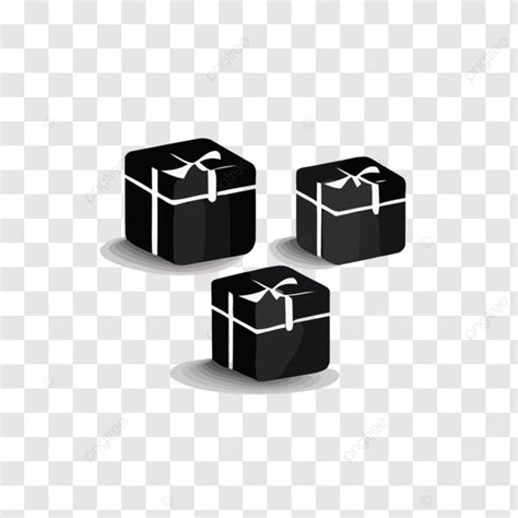 흰색 및 검정색 벡터가 포함된 리본이 있는 선물 상자 3개 흰색 바탕에 선물 상자의 단순한 검은색 아이콘 그림자 없음 작은 프레임 중앙 Png 일러스트 및 벡터 에
