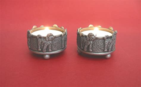 A Pair Of Cockapoo Pewter Tea Light Holders Cockapoo T Cockapoo Mum