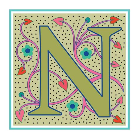 Art Nabel Initial Caps Font Capital Letter N Vector Design 35786317