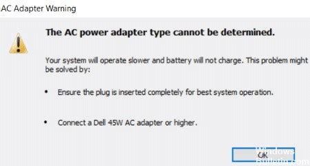 Troubleshooting `the Ac Power Adapter Type Cannot Be Determined
