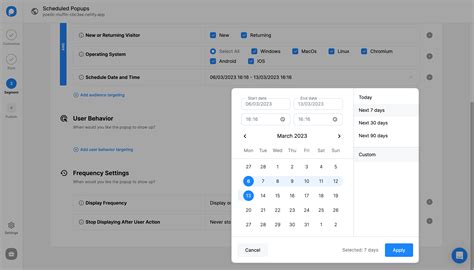 what is scheduling on popup builder