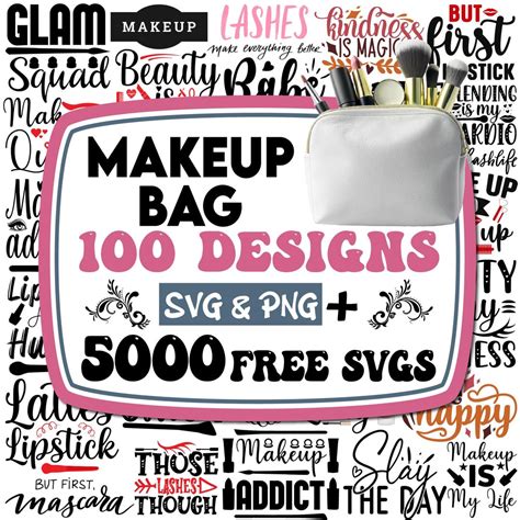 Makeup Bag Svg Bundle Makeup Bag Png Makeup Svg Makeup Bag Design Bag Svg Fashion Svg