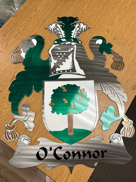 Custom Metal Coat Of Arms Sign Powder Coated Steel Crest Decor Etsy