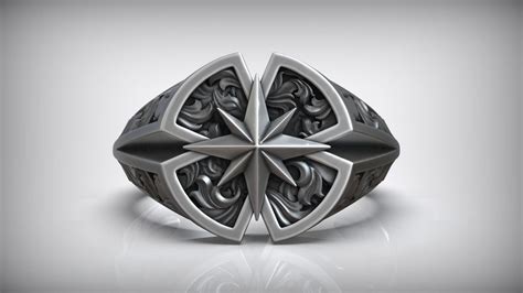 Compass Ring Compass Wind Rose Ring Traveler North Star Unisex