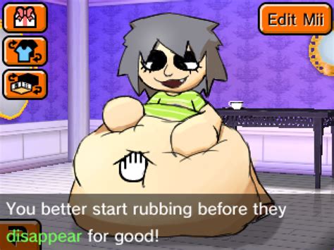 Rule 34 Mii Rubbing Belly Same Size Vore Smile Soft Vore Struggling Struggling Prey Text