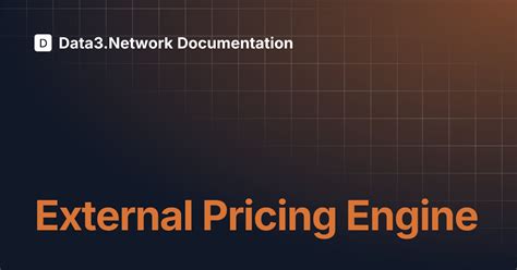 External Pricing Engine Data3network Documentation