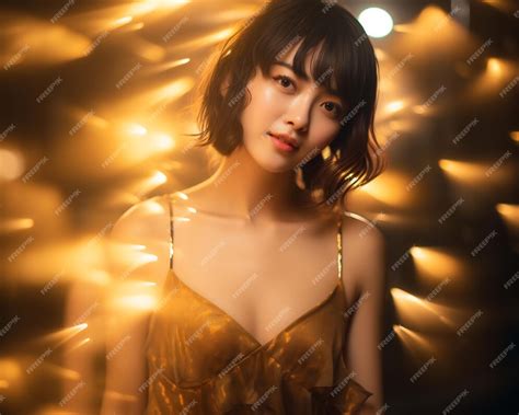 Premium Photo Beautiful Asian Girl Wearing Glamour Silk Dress