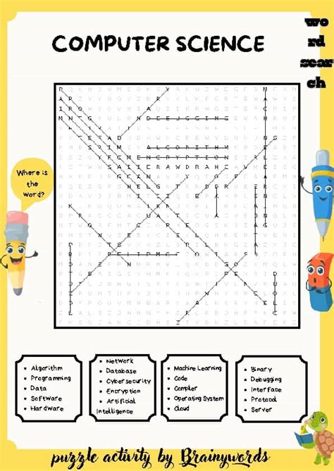 Computer Science Word Search Puzzle Worksheet Activity By Brainy Words