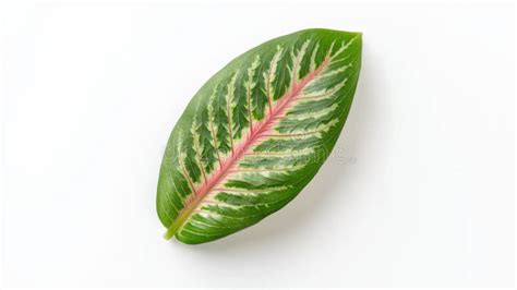 Realistic Prayer Plant Leaf With Vibrant Colors For Botanical Design