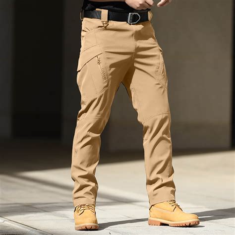 Cllios Black Cargo Pants Men Multi Pockets Tactical Pants Lightweight Military Work Trousers