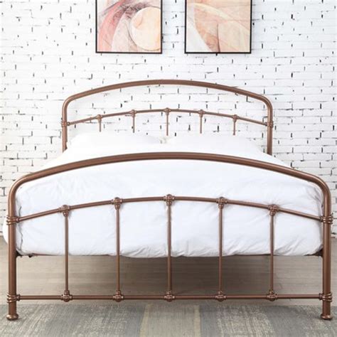 Mostyn Rose Gold Metal Bedframe The Bedroom Shop Delivered