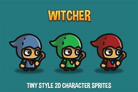 Witcher Tiny Style 2d Character Sprites