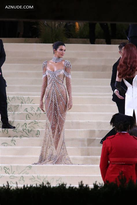 Kendall Jenner Poses Naked In G String Dress To Steal The Spotlight At Met Gala In NYC AZNude