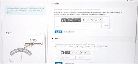 Solved At A Given Instant The Slider Block A Is Moving To