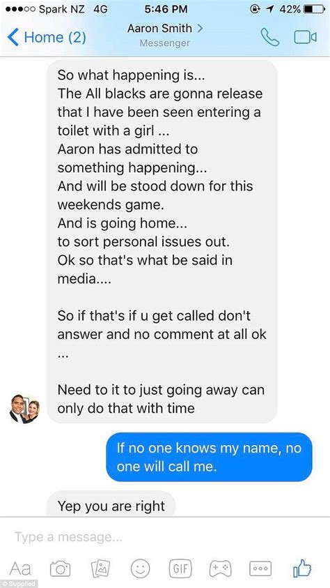 All Blacks Aaron Smith Sex Scandal Revealed In Messages Daily Mail Online
