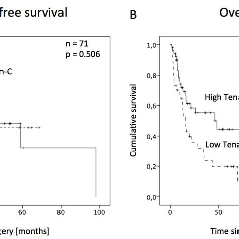 Kaplan Meyer Survival Curve For Recurrence Free Survival A And