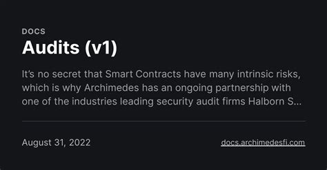 Audits V1 Audits V1