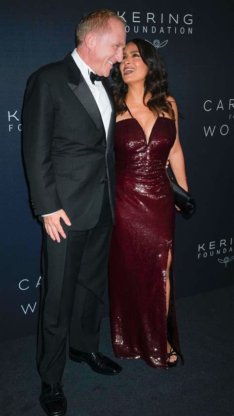 Salma Hayek Turns Heads In Figure Hugging Gown After Cosy Display With