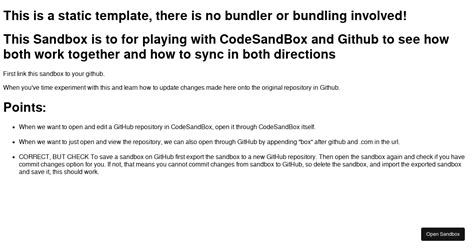Static Codesandbox