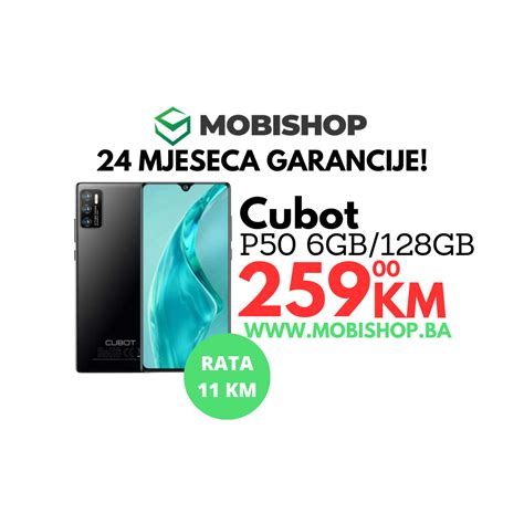 Mobitel Cubot P50 6gb 128gb Black Green Mobiteli Olx Ba