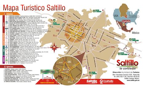 Mapa Turistico De Saltillo Coahuila Mexico Saltillo Coahuila